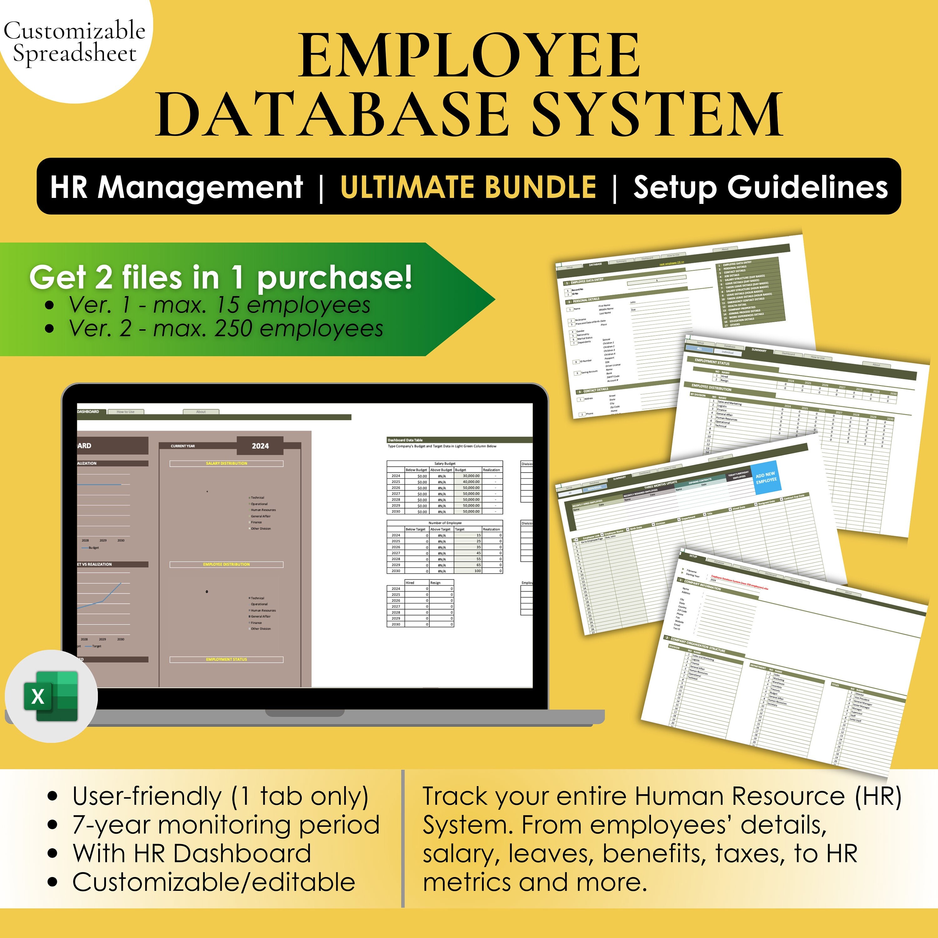 Customizable Employee Database System | HR Management | Human Resource ...