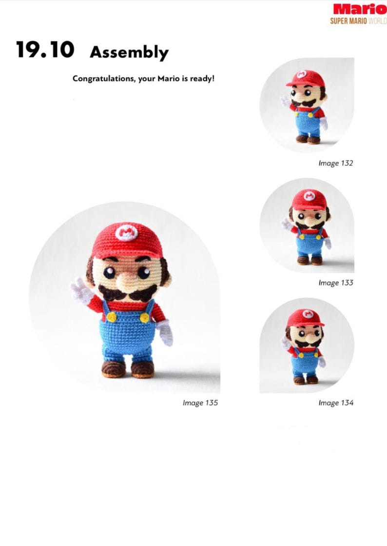 Super Mario Amigurumi Crochet Pattern, DIY Crochet Tutorial, Instant ...