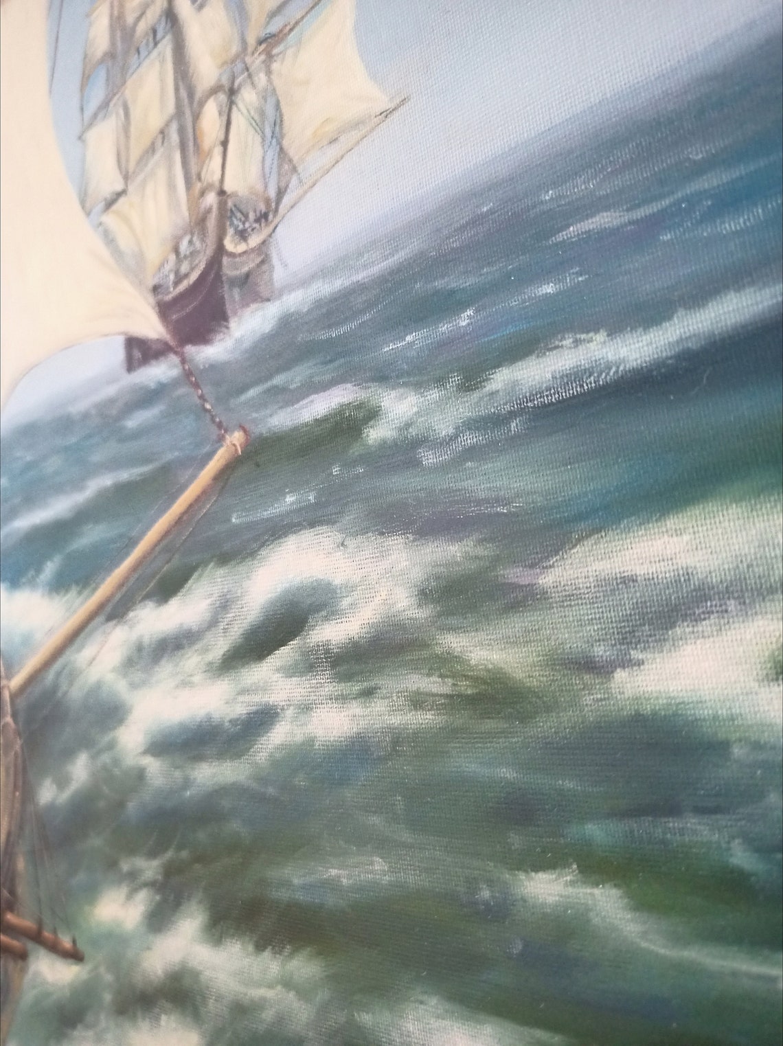 Picture Jack Oil Painting on Canvas Seascape Ship Sailboat - Etsy