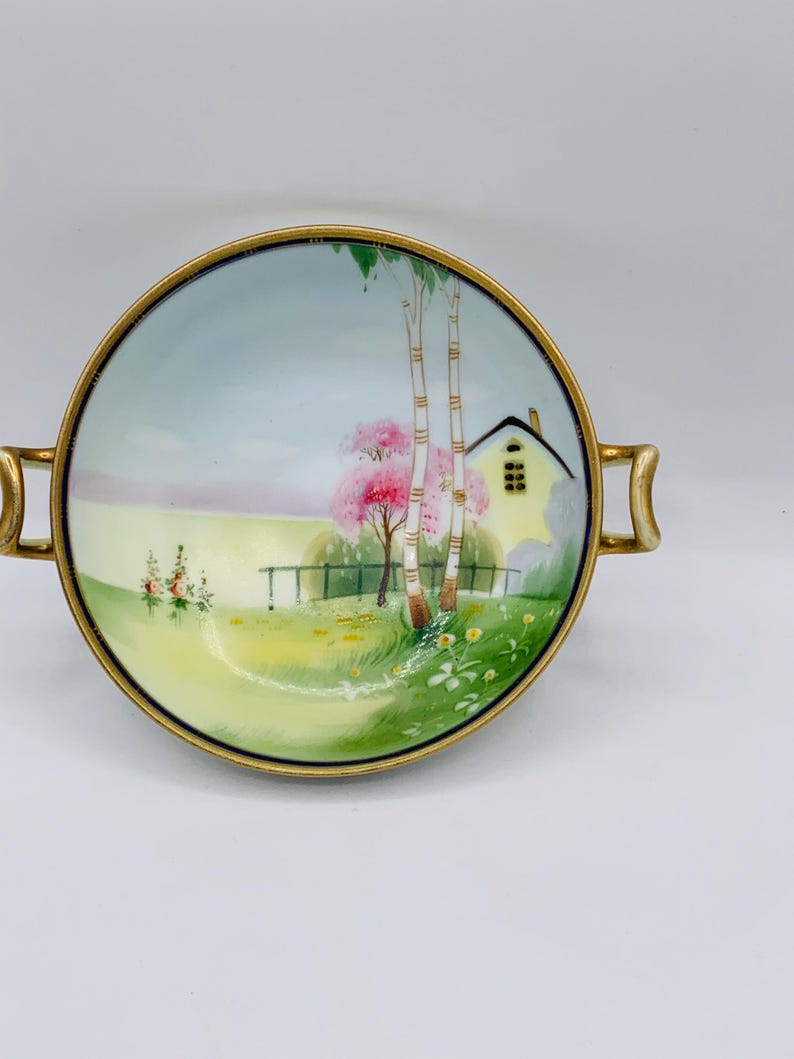 Nippon Porcelain Antique Footed Bowl Footed Stamp 1891 -1921 - Etsy