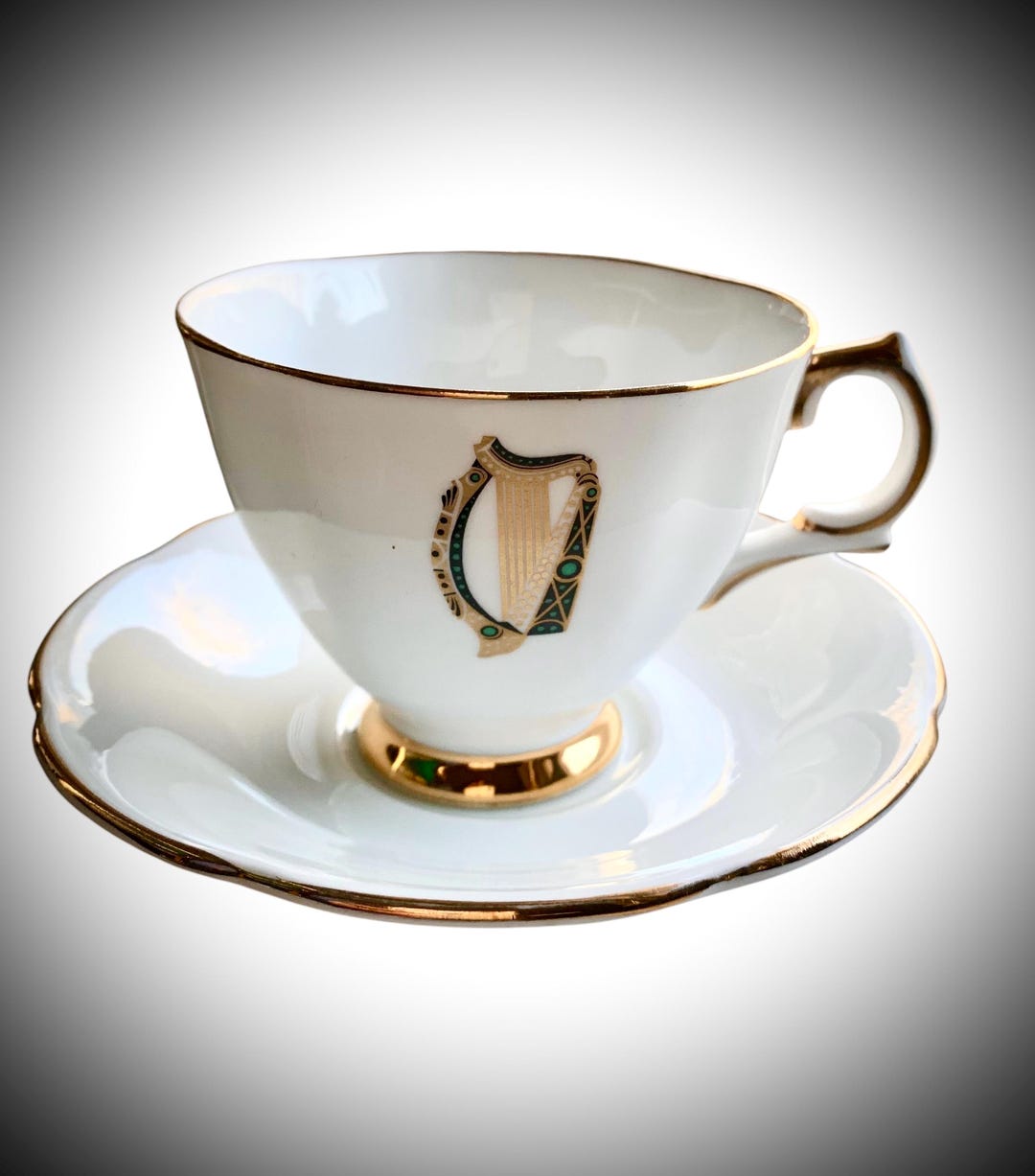 Royal Tara Bone China Tea Cup Saucer With Traditional Harp Ireland - Etsy