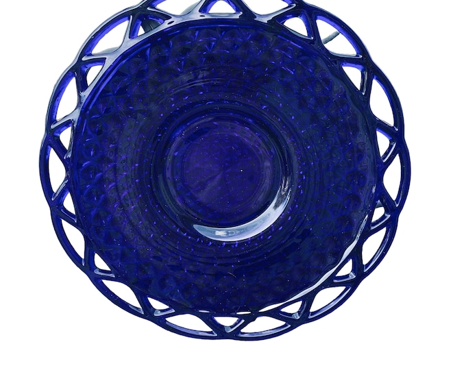Cobalt Blue Reticulated Lace Edge Plate Grannycore - Etsy