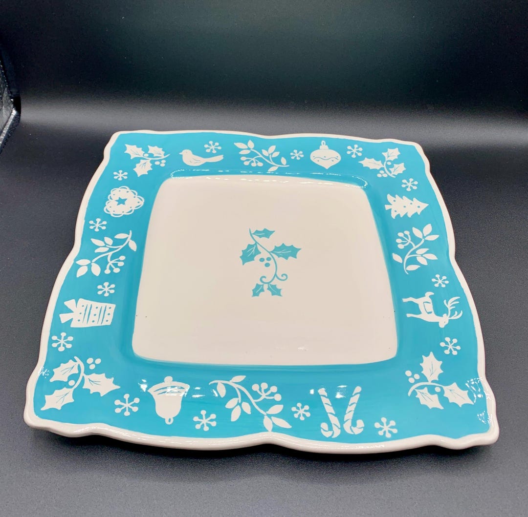 222 Fifth Trivoli Blue Platter - Etsy