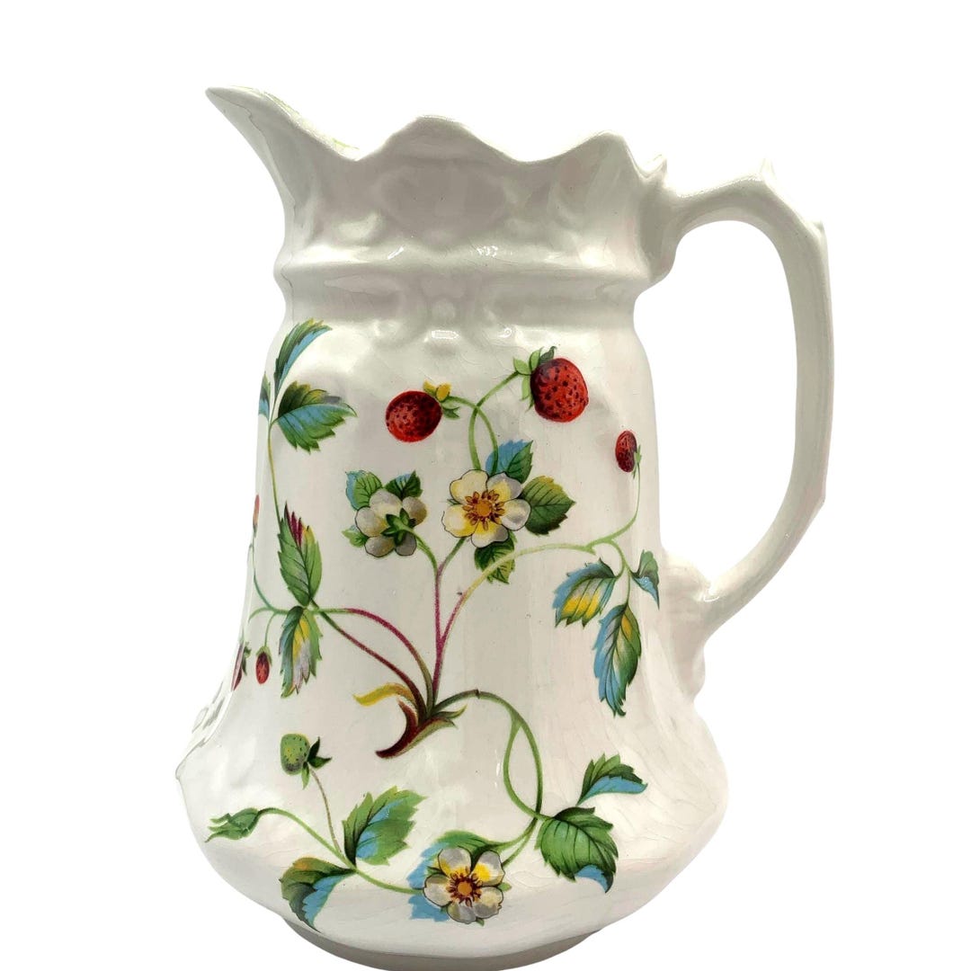 Vintage Pitcher Old Foley “wild Strawberry” James Kent Staffordshire ...