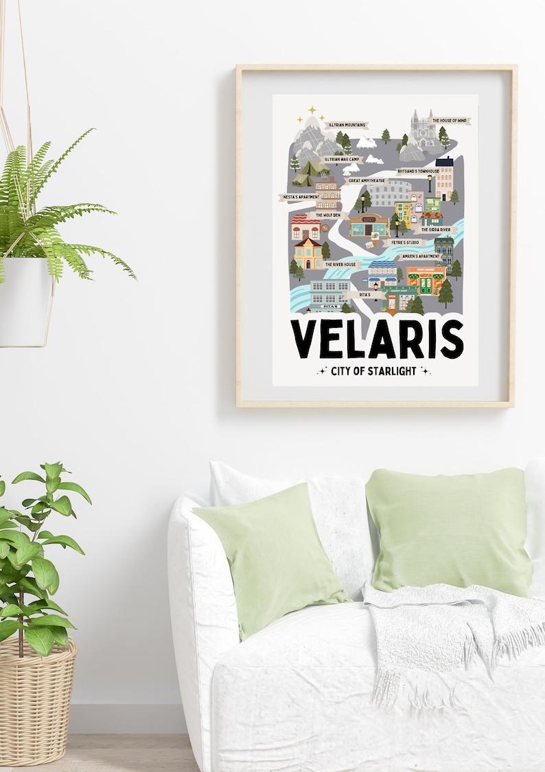 ACOTAR Print | Velaris Map | A Court of Thorns and Roses | Digital ...