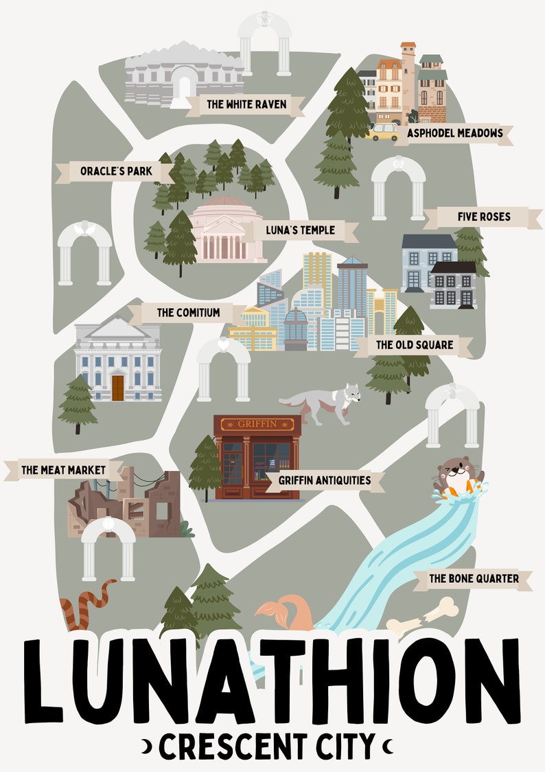 Crescent City Print | Crescent City Map | Digital Download | SJM ...