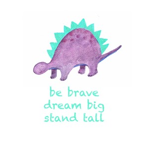 5 Dinosaur Art Prints for Nursery Art Wall Decor, Dream Big Little One ...