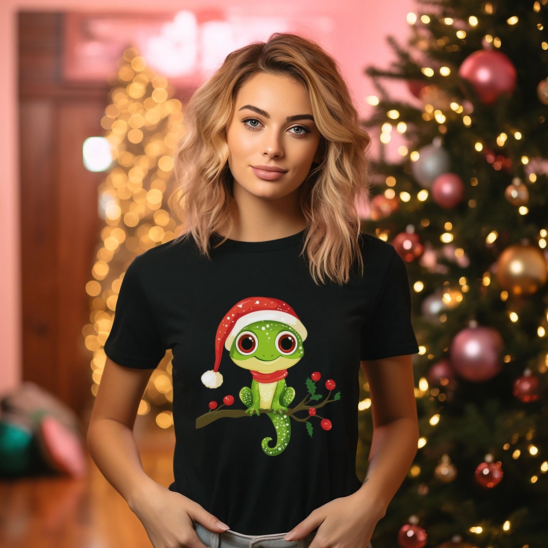 Comfort Colors Christmas Gecko T-shirt, Santa Gecko Shirt, Christmas ...