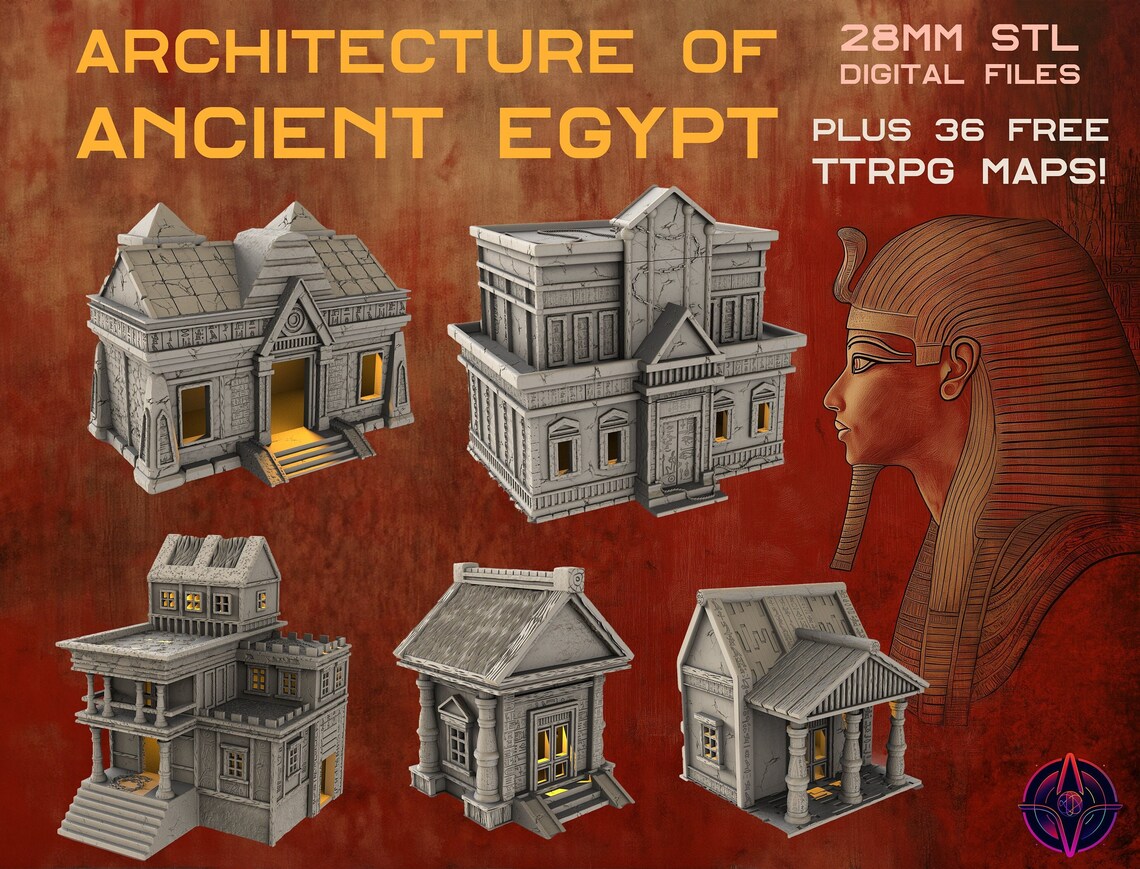 Architecture of Ancient Egypt STL Files TTRPG Maps JPG 3D Printable ...