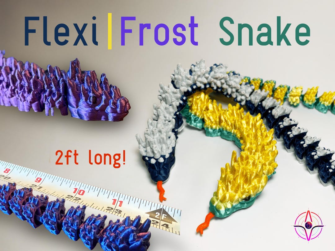 Flexi Frost Snake | Flexi Snake | Articulated Snake | 3D Printed Flexi ...