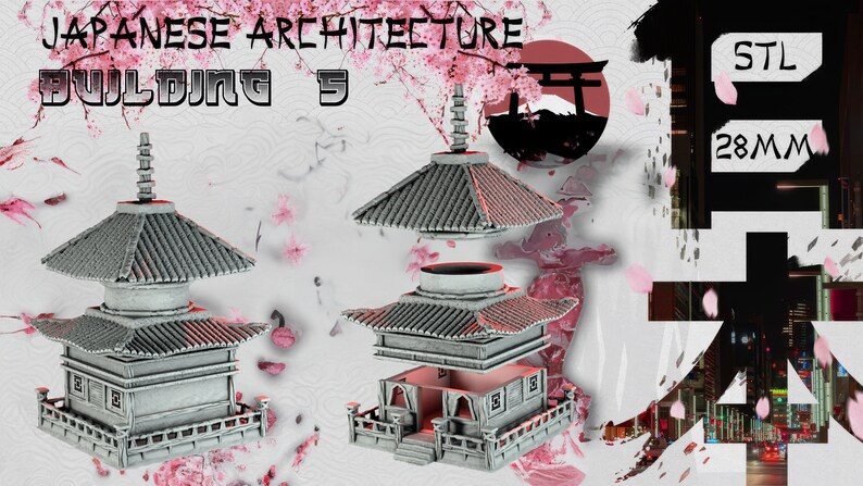 Japanese Architecture Collection (digital STL Files) | 3D Printable ...