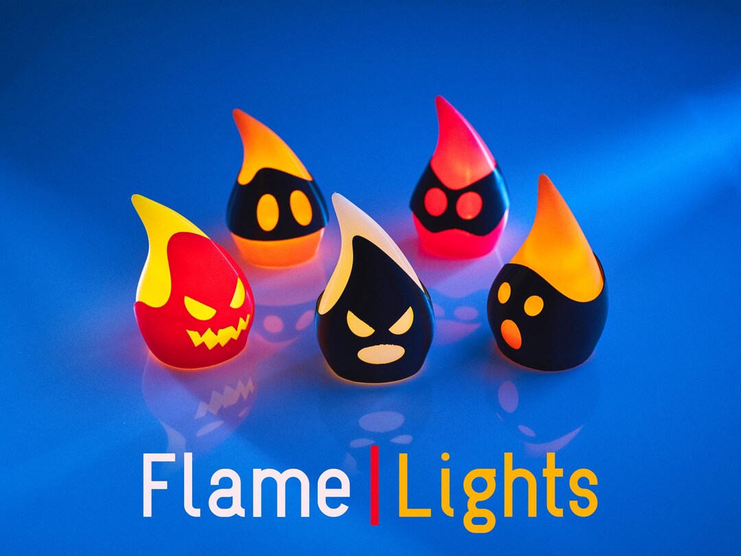Cute Flame Devil Lights | Halloween Lights | RGB or Warm White - Etsy