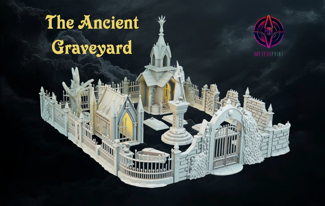 The Ancient Graveyard | Tabletop Terrain | DND | 28mm Terrain - Etsy
