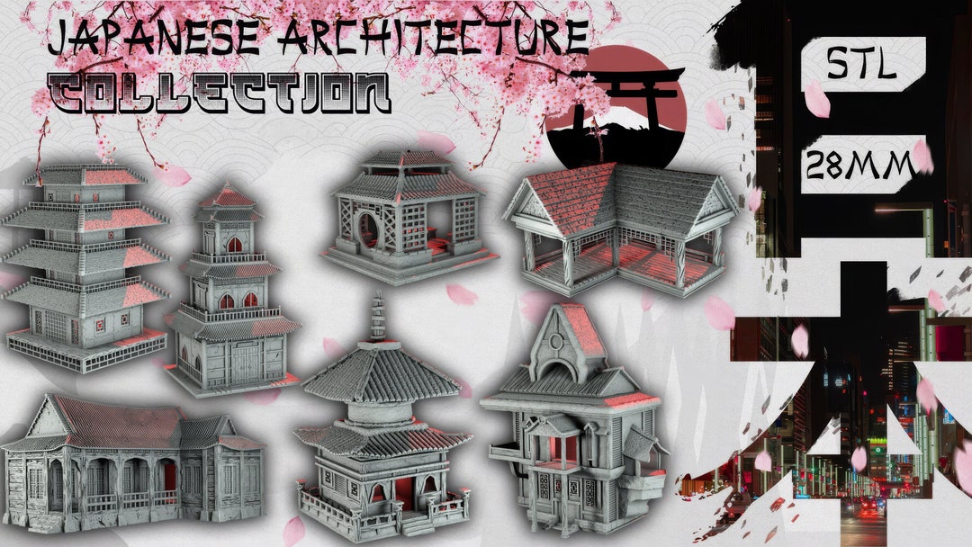 Japanese Architecture Collection (digital STL Files) | 3D Printable ...