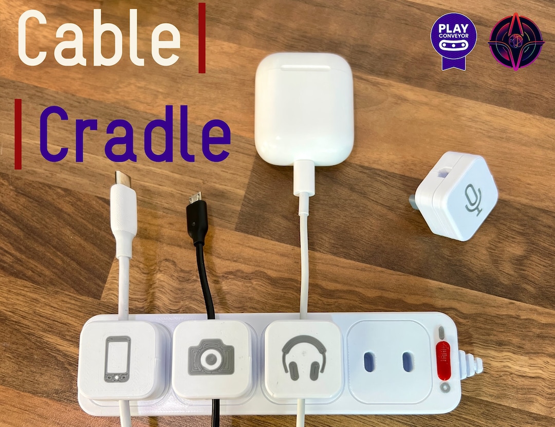 Cable | Cradle, Cable Organizer, Cable Labels, Desk Declutter - Etsy