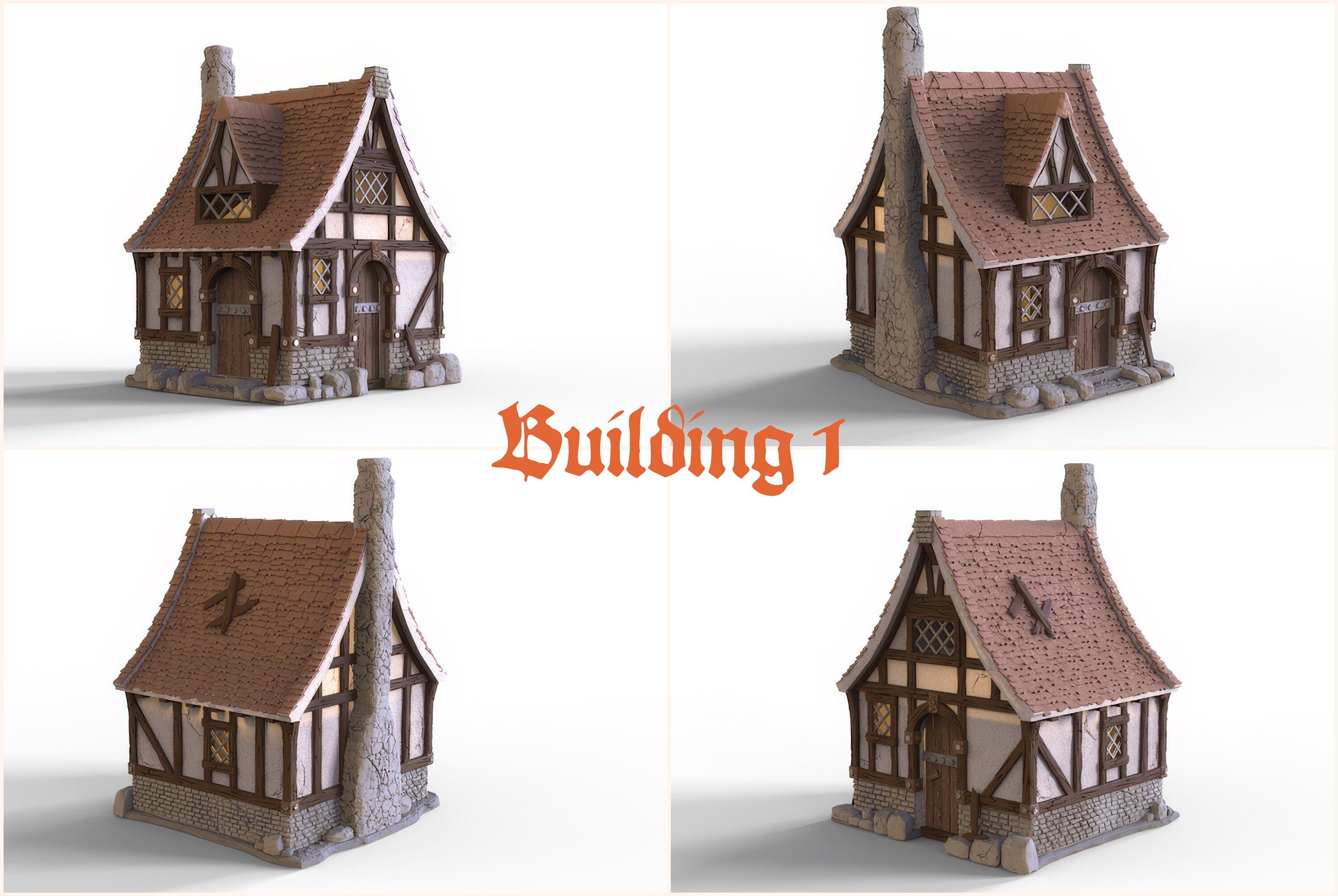 Medieval Village | Orange Meadow (STL Files) - Etsy