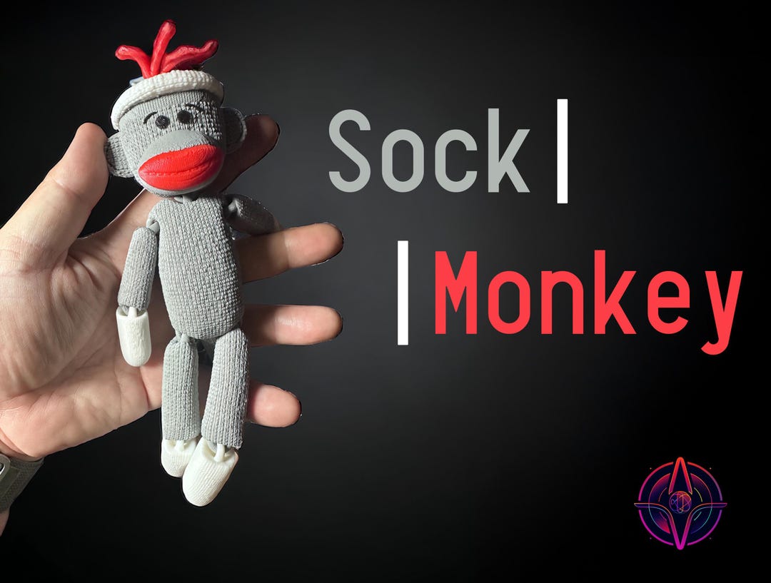Sock Monkey | 3D Printed Articulating Toy | for Ages 14+ - Etsy