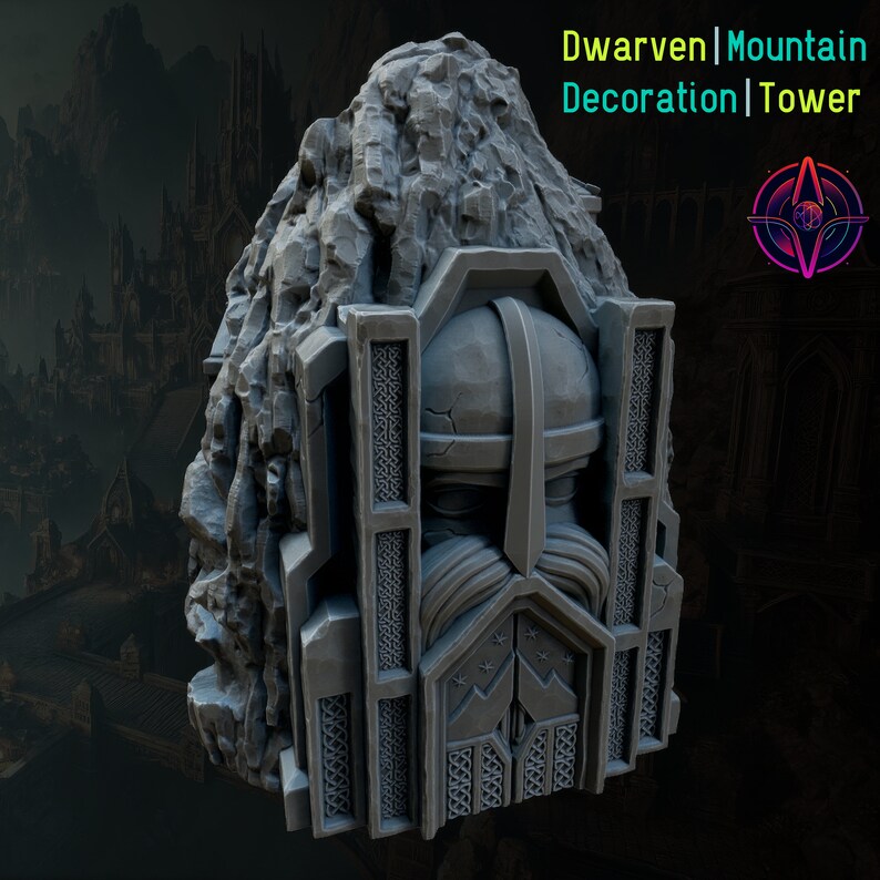 Dwarven Mountain Dice Tower 3D Printed Dice Tower Bundle Dice Box Dice Tray Decoration Gift ...