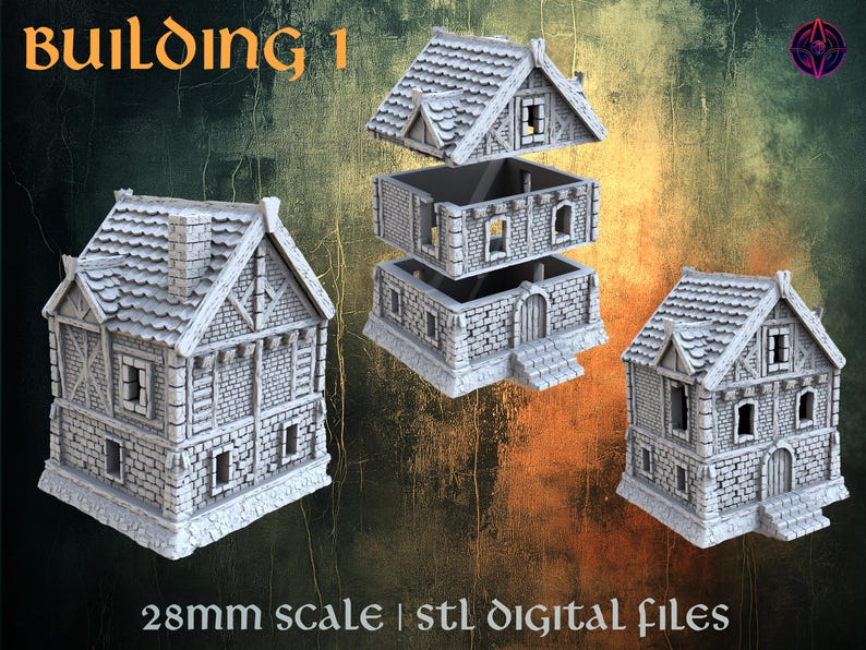 Medieval Village - Modena (STL Files) | 3D Printable 28mm Terrain ...
