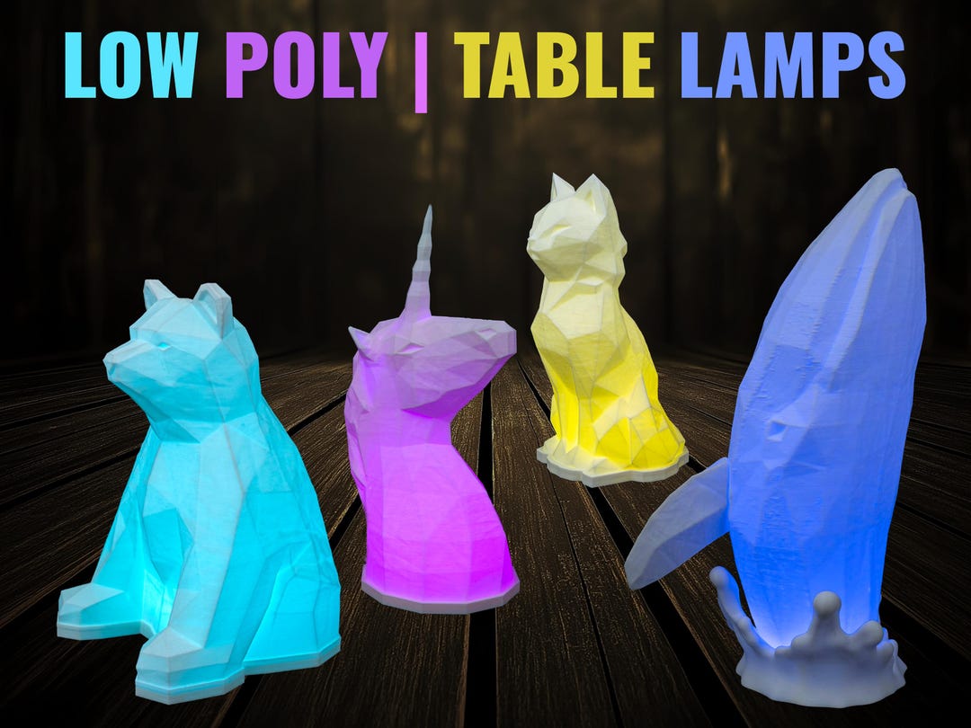 Low Poly Table Lamp | RGB LED Lights | 3D Printed Remote Controlled ...