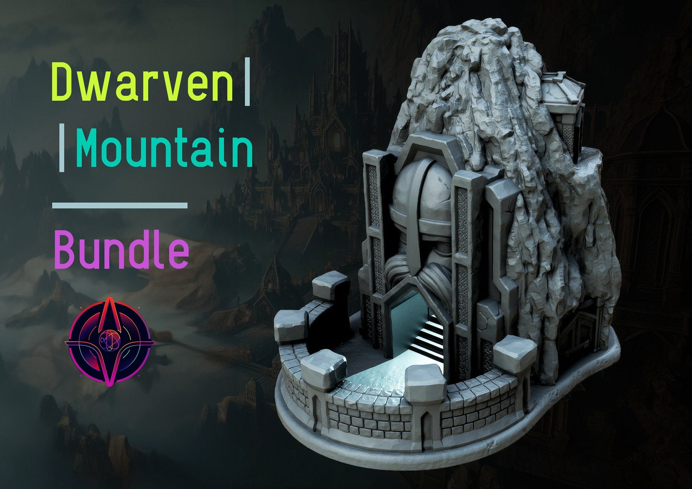 Dwarven Mountain | Dice Tower | 3D Printed Dice Tower Bundle | Dice Box ...