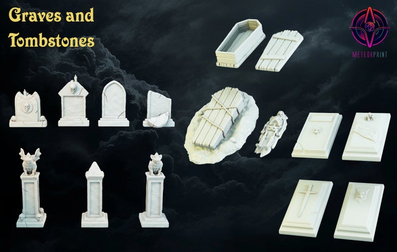 The Ancient Graveyard | Tabletop Terrain | DND | 28mm Terrain - Etsy