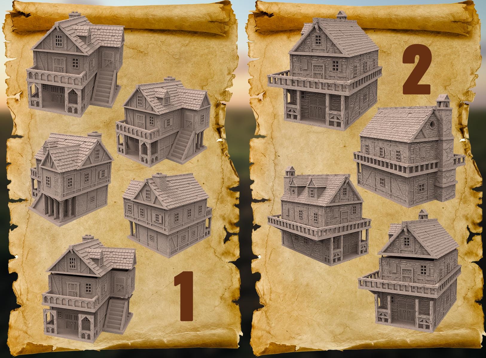 Medieval Village (STL Files) | Digital Files | Full Fenced Village Set ...