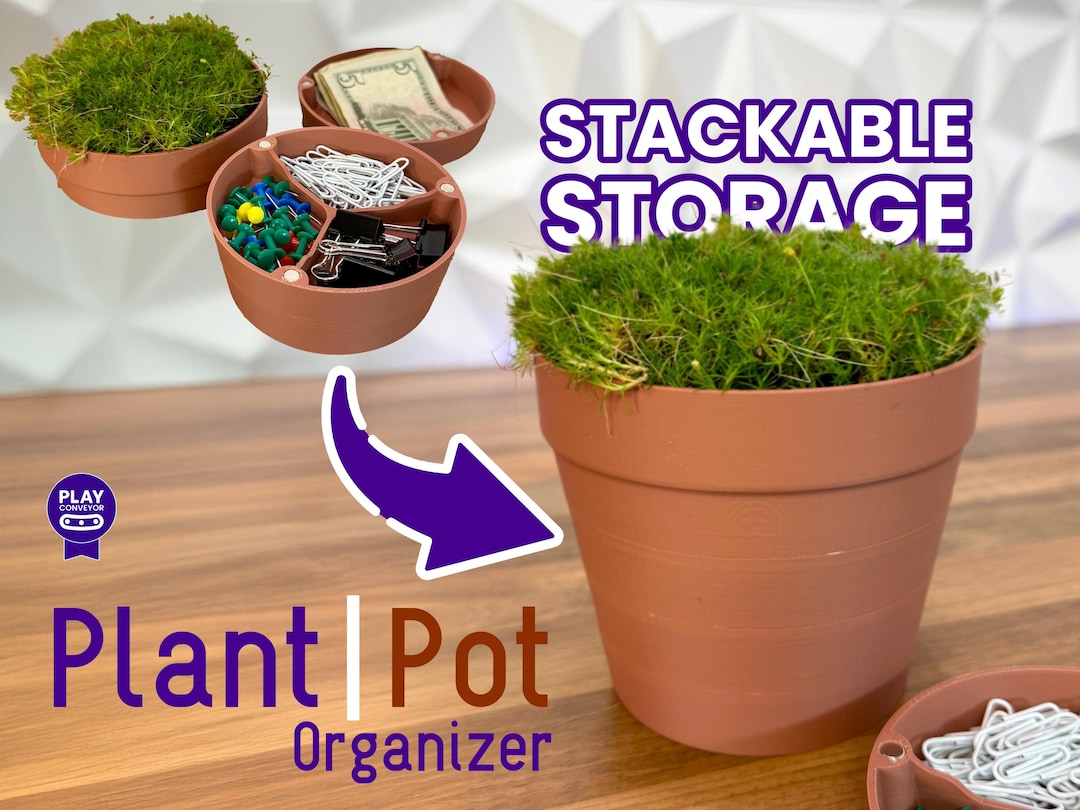 Plant Pots Organizer | 3D Printed Stackable Storage | Tidy Green Desk ...