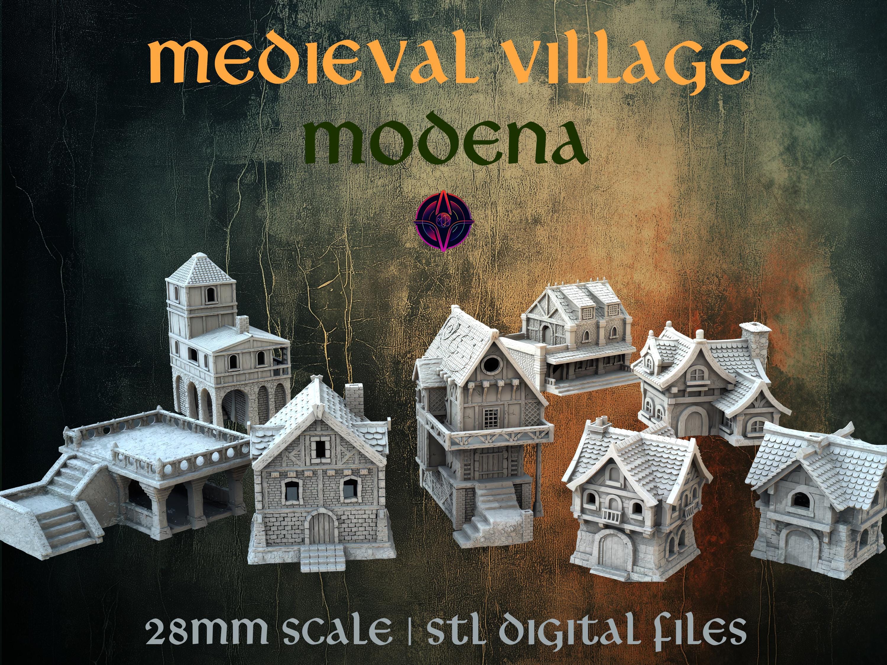 Medieval Village - Modena (STL Files) | 3D Printable 28mm Terrain ...
