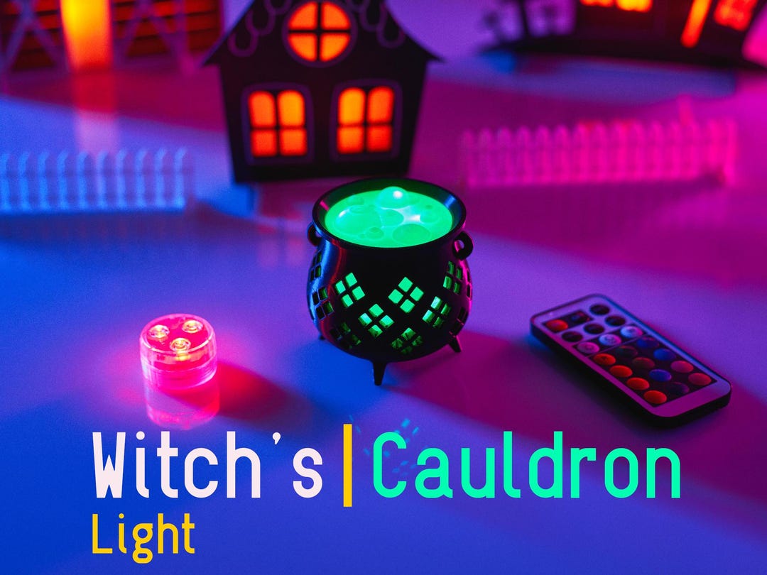 Cute Witch's Cauldron Light | Halloween Lights | Candle Light - Etsy