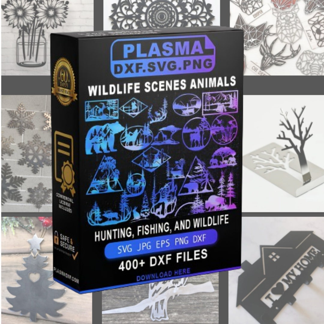 400 DXF Files Wildlife Scenes Animals , Hunting & Fishing Patterns ...