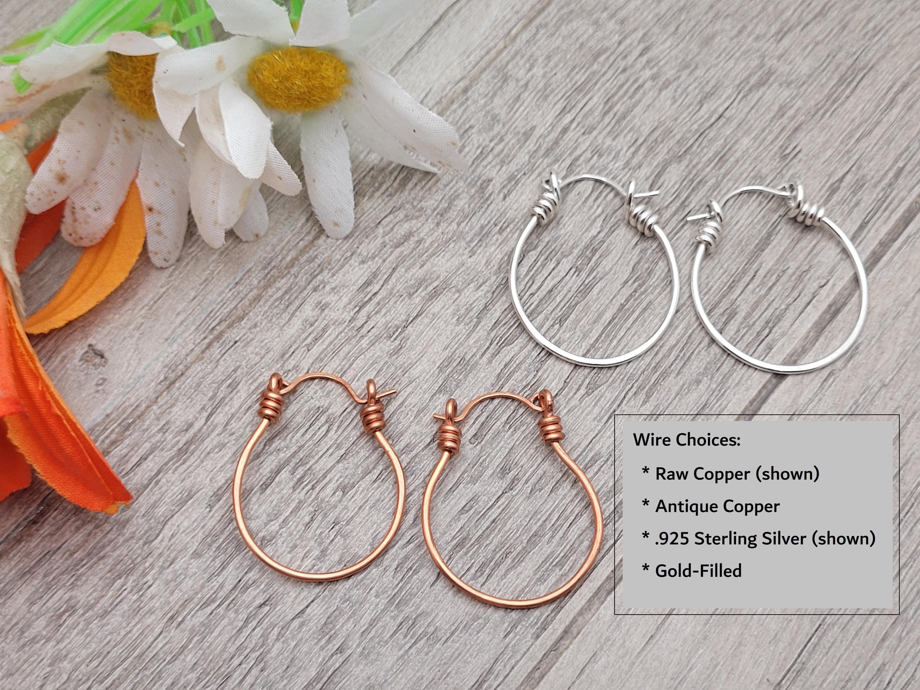 Handmade Rustic Wire Hoop Earrings: Copper, Sterling Silver, or Gold ...