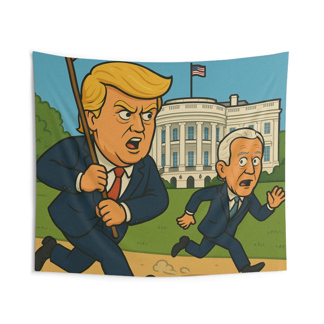 Donald Trump and Joe Biden Humorous Political Indoor Wall Tapestry, Fun ...