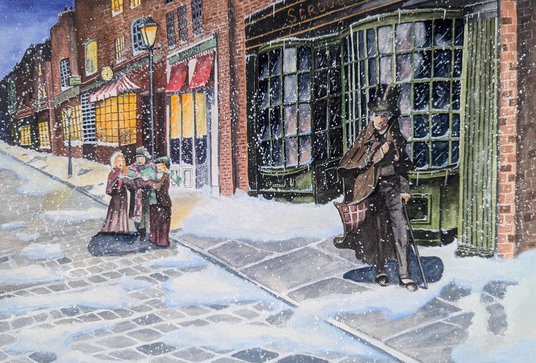 A Christmas Carol Scrooge A4 Watercolour Print - Etsy