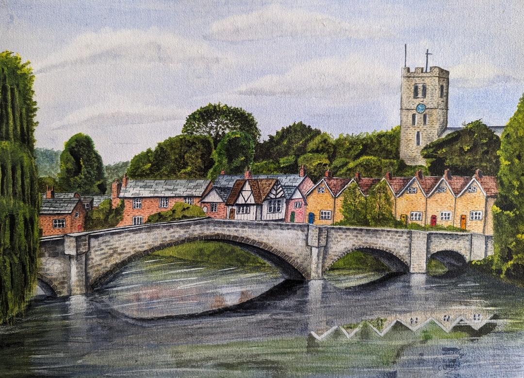 Aylesford River Medway Bridge Kent. A4 Print Watercolour Print - Etsy