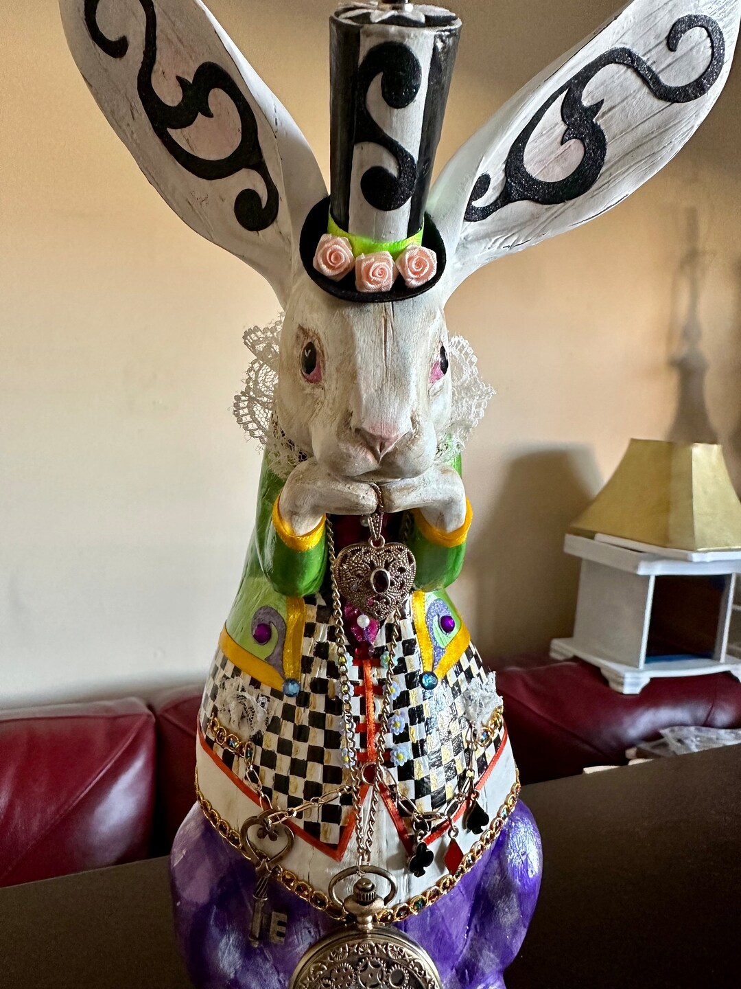 White Rabbit Sculpture,whimsical Rabbit Alice in Wonderland,easter ...
