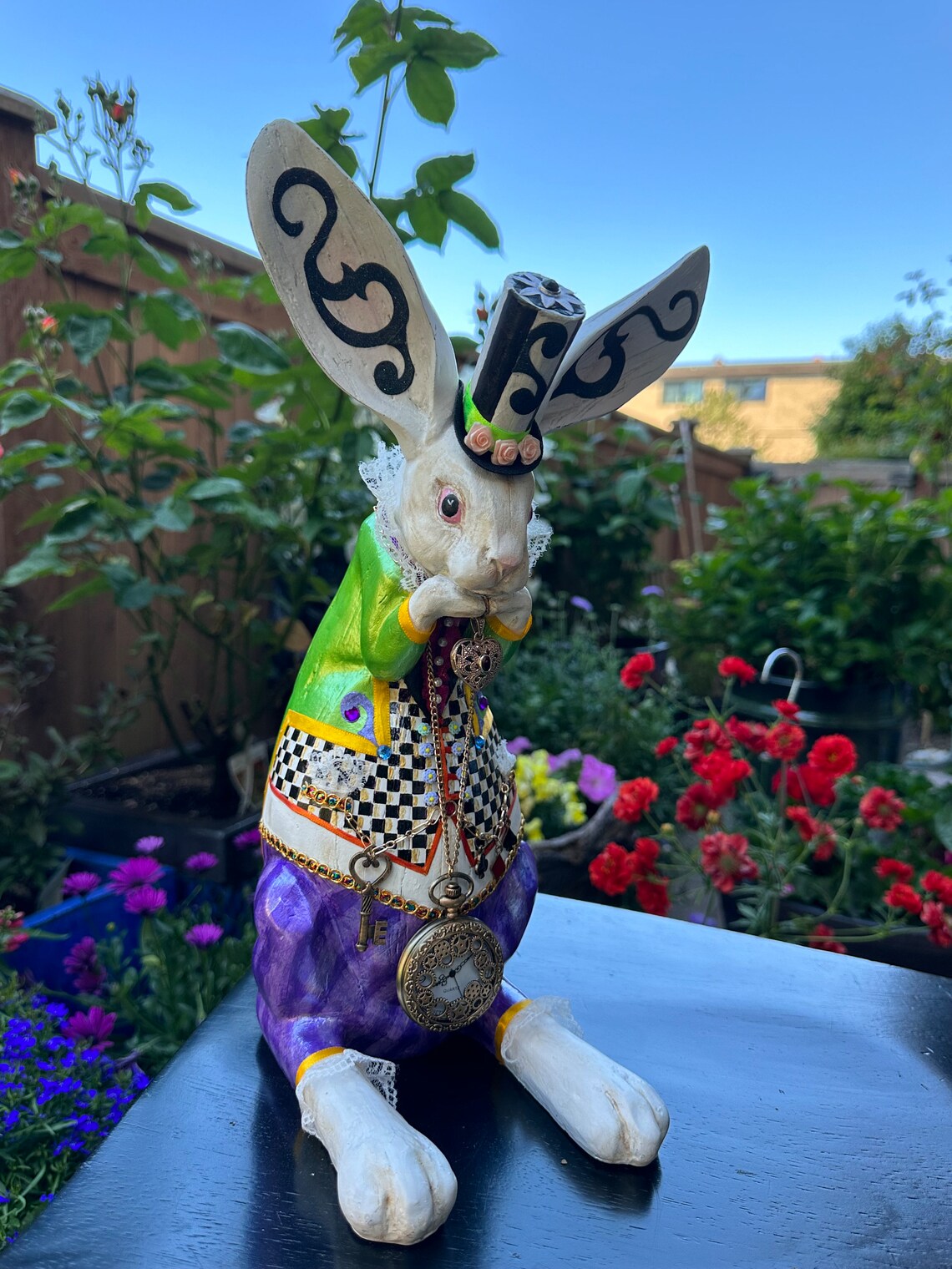 White Rabbit Sculpture,whimsical Rabbit Alice in Wonderland,easter ...