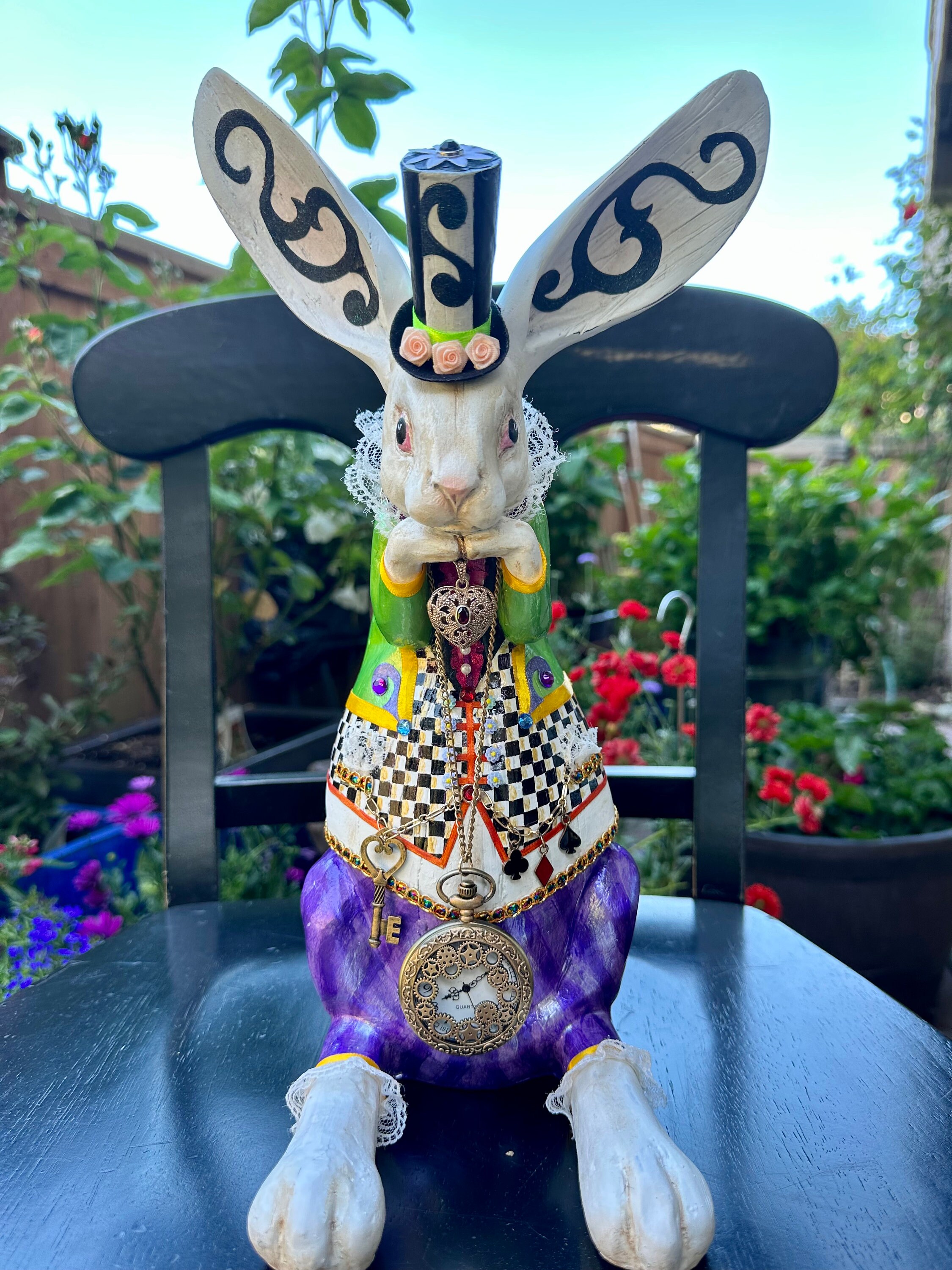 White Rabbit Sculpture,whimsical Rabbit Alice in Wonderland,easter ...