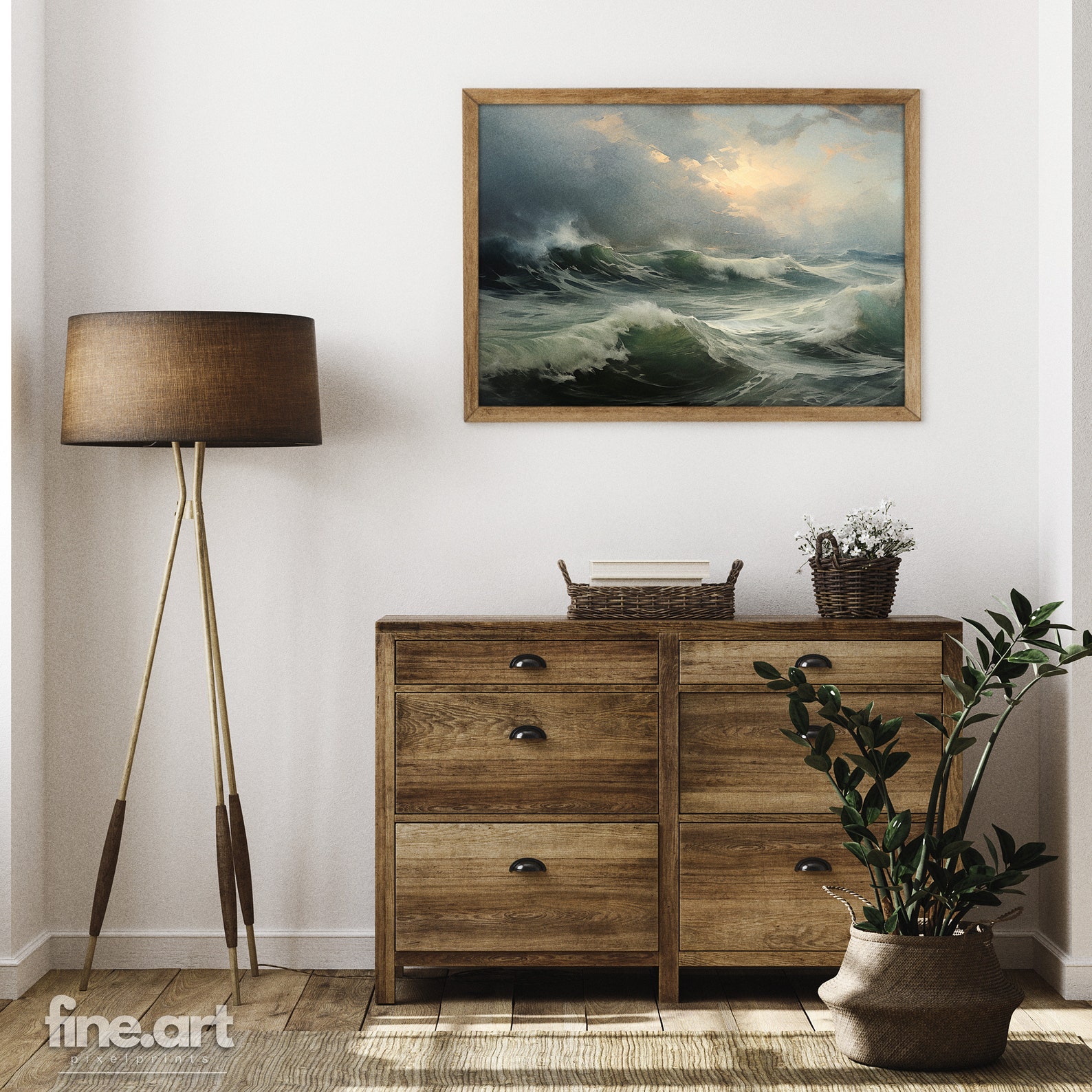 Stormy Sea, Vintage Colours, Printable Painting, Vintage Wall ...