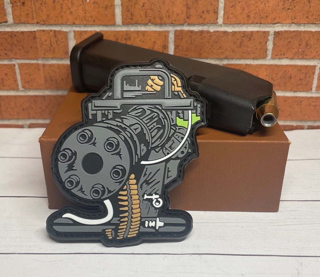 Tactical Gun Patch - Gatling Gun Morale PVC Patch - Hook Backed Machine ...