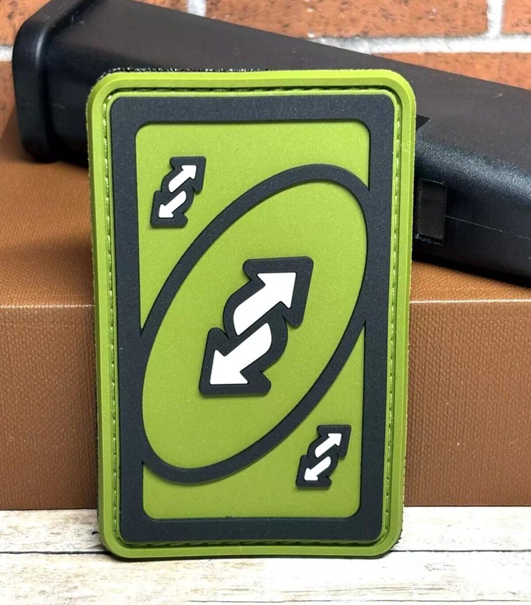 PVC Uno Reverse Card Patch Tactical Morale Patch Green Uno Card Patch ...