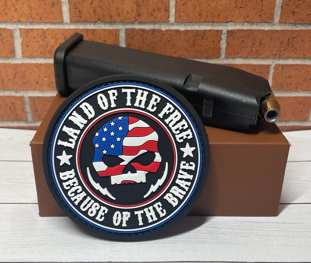 PVC Tactical Morale Patch - Punisher Skull Flag Patch - Hook Backed ...