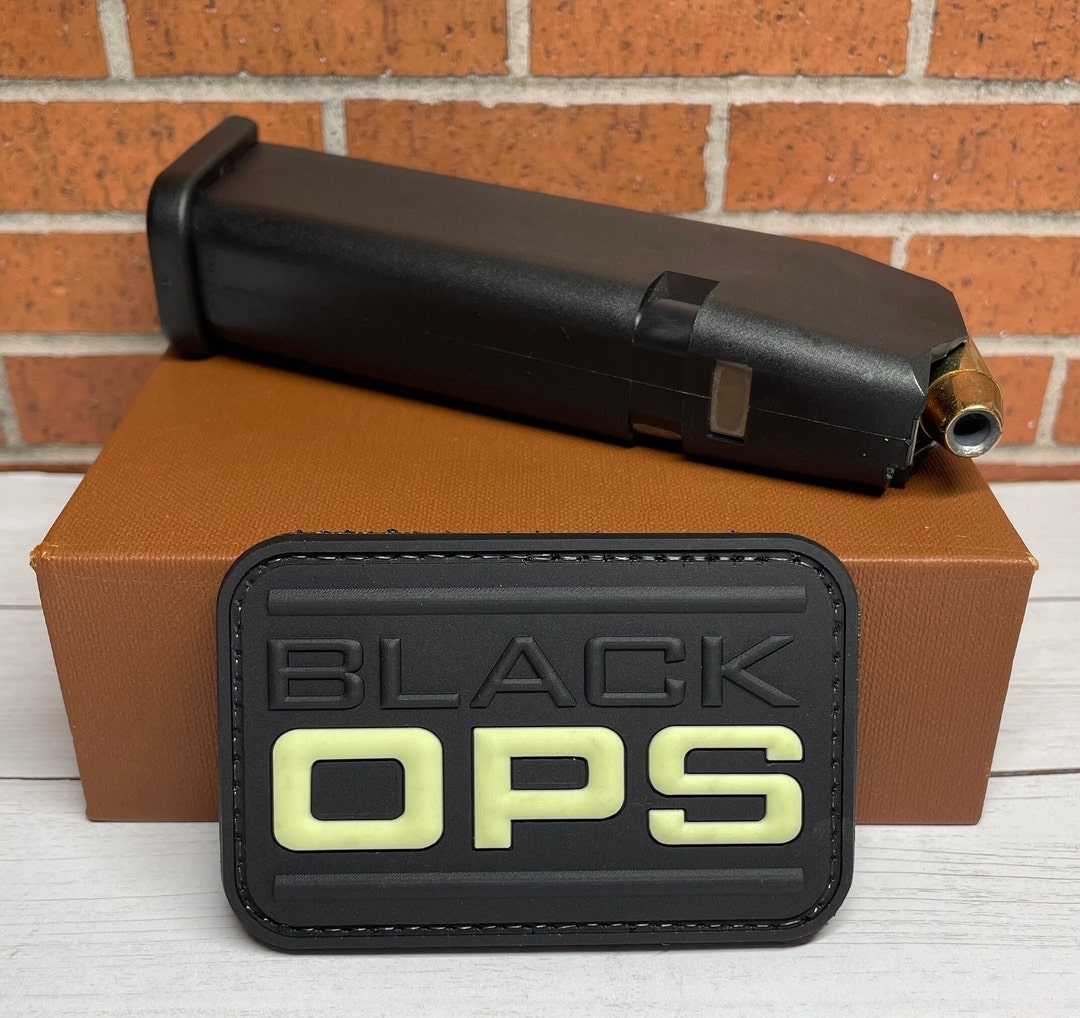 Tactical Gun Patch - Black OPS PVC Patch - Hook Backed Glow in the Dark ...