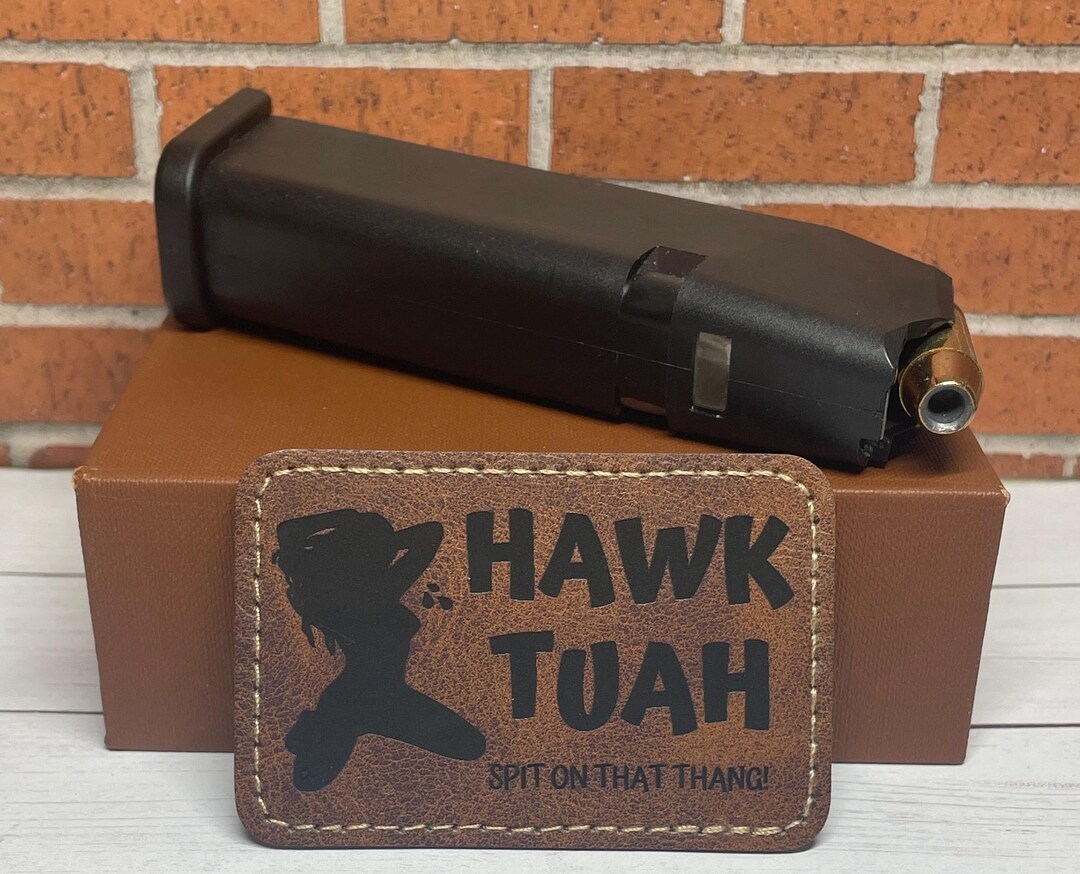 Brown Leatherette Hawk Tuah Patch - Funny Meme Patch- Iron on Adhesive Patch - Etsy