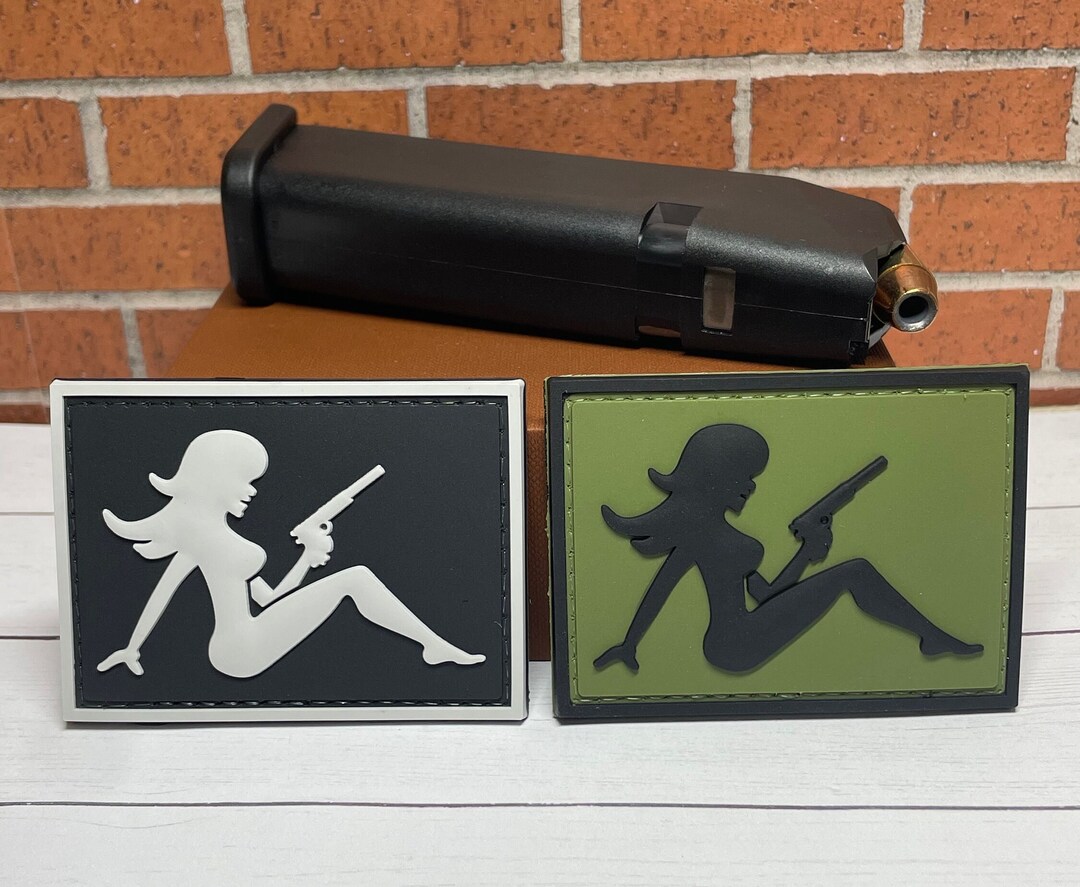Girl Pistol Tactical PVC Patch Girl Gun Right Facing Morale Rubber ...
