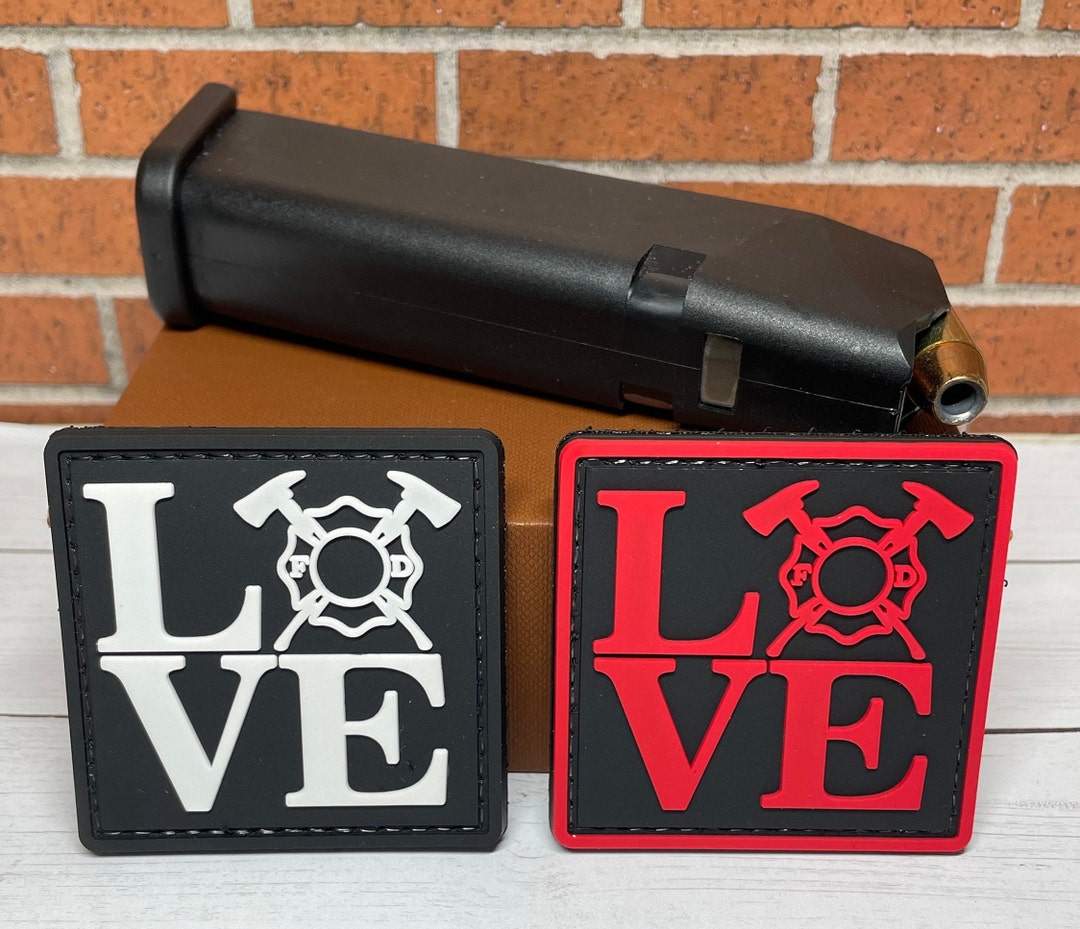 PVC Tactical Patch Love Firefighter Patch Morale Gun Firefighter Patch ...