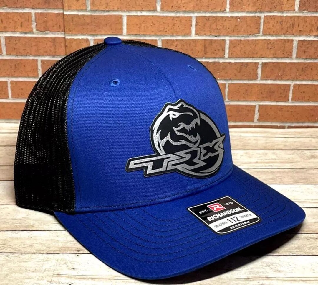 Richardson 112 TRX Hat Custom Leatherette Trucker TRX Patch Hat Blue ...