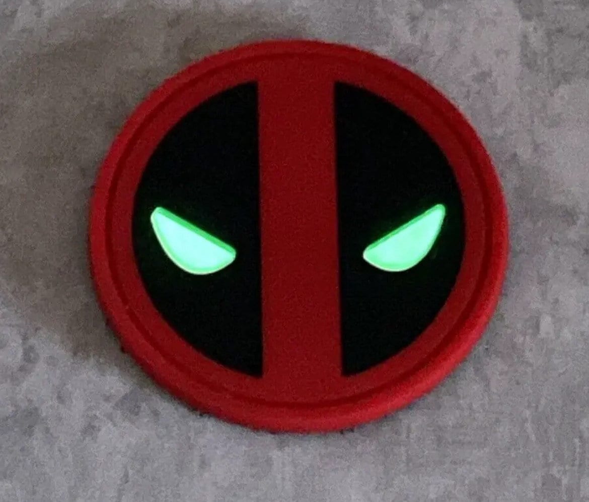 Deadpool PVC Patch Tactical Morale Gun Glow in Dark Eyes Superhero ...