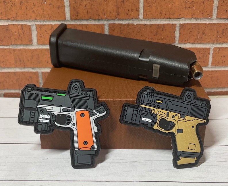 Glock 1911 PVC Gun Patch 2PC Set Tactical Morale Military Pistol Patch ...