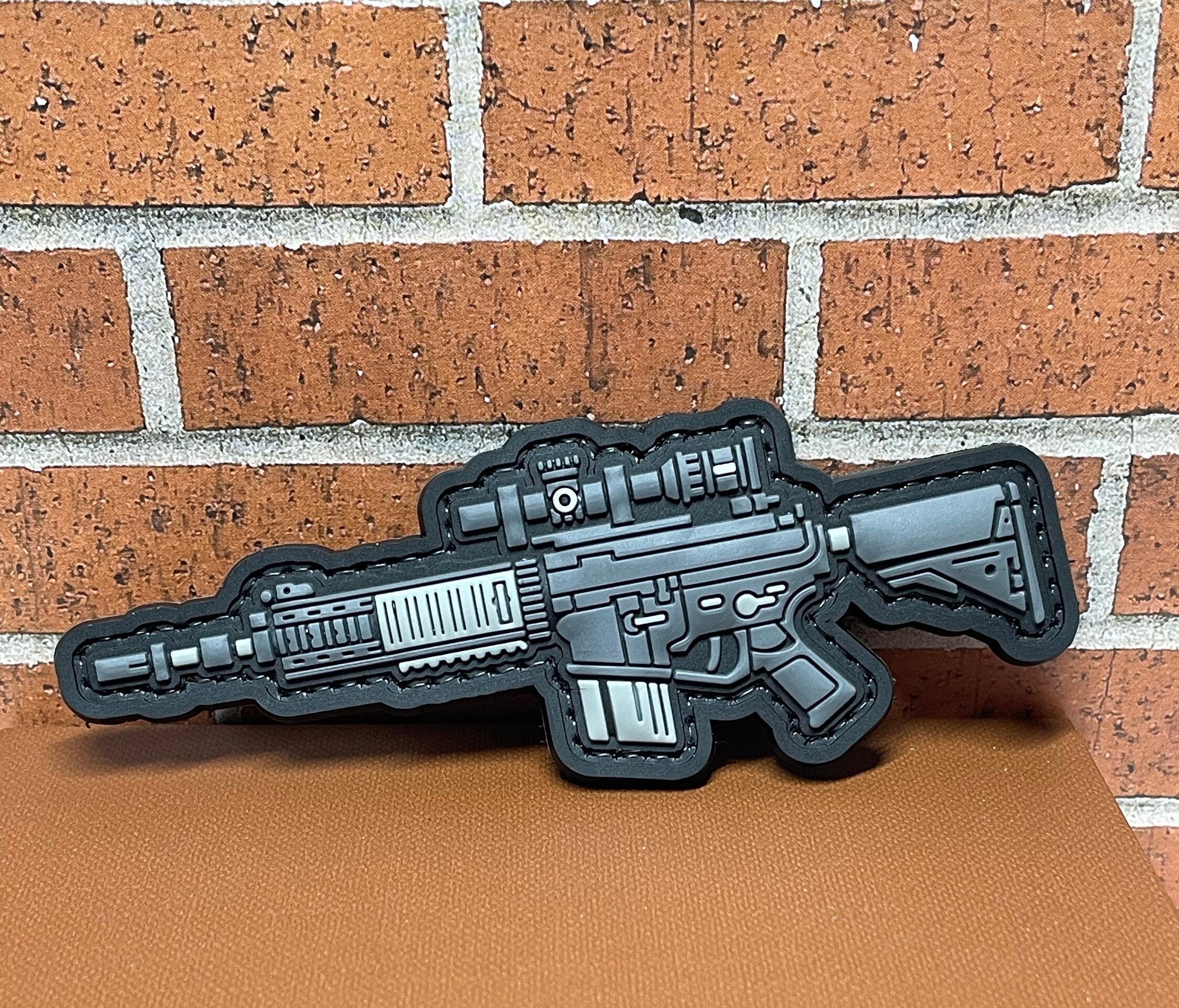 Assault Rifle Tactical PVC Gun Patch Ar15 Gun Patch Hook Backed - Etsy